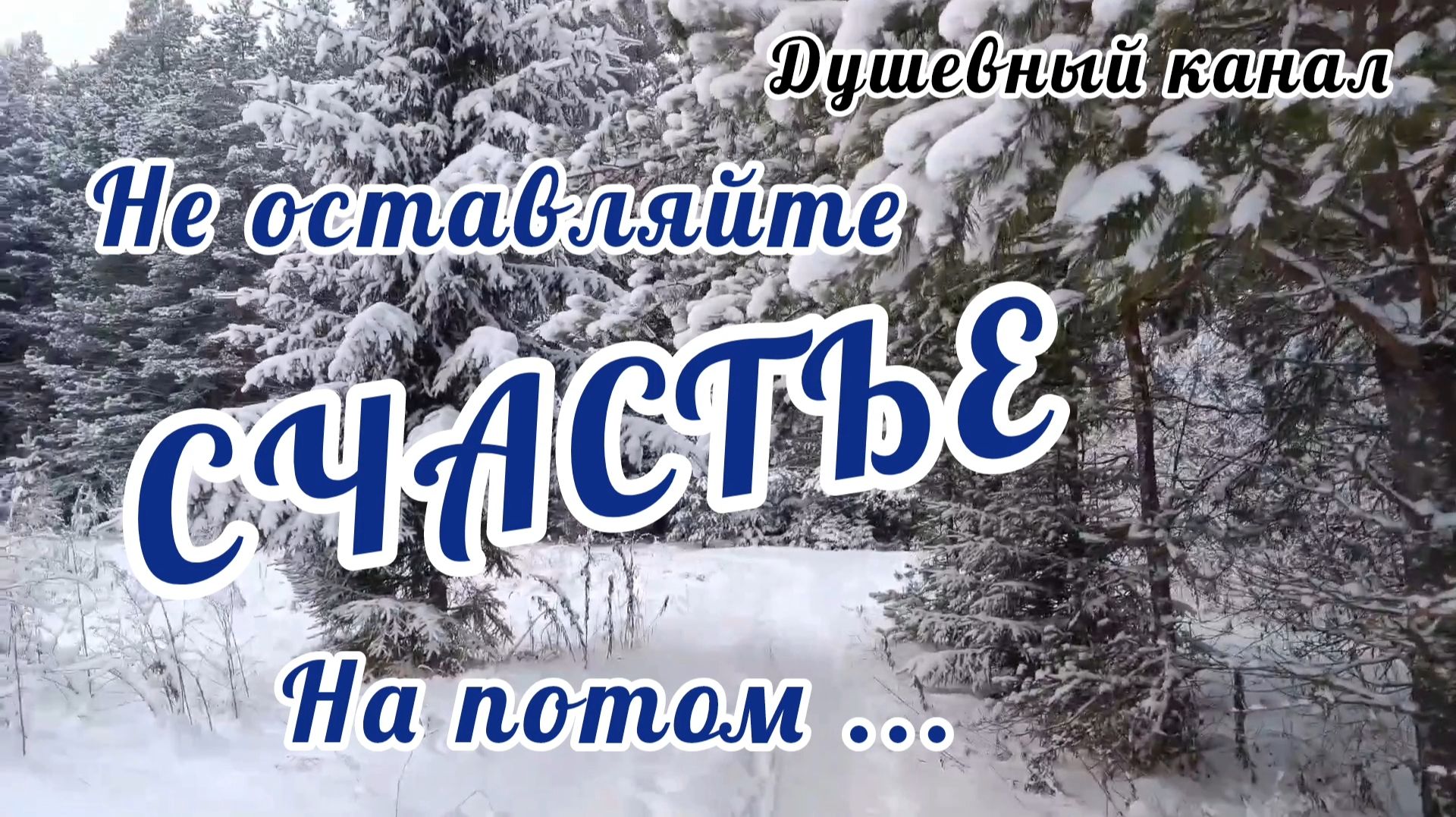 НЕ ОСТАВЛЯЙТЕ СЧАСТЬЕ НА ПОТОМ...