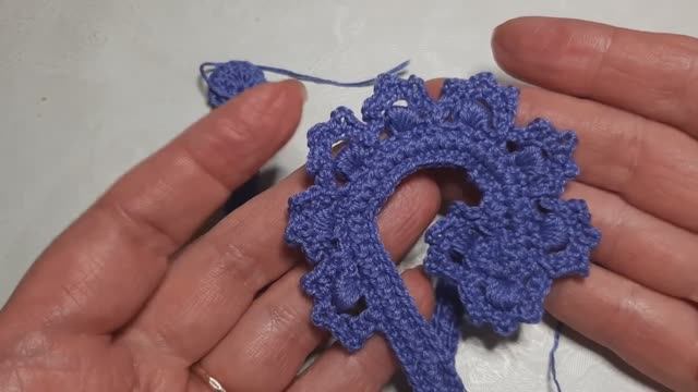 Вяжем жакет "Голубой завиток". Как связать завиток в Ирландском кружеве. Урок 2