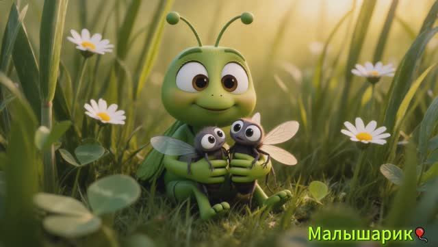 В траве сидел кузнечик. Детская песня🎵 мультик для детей🎈
