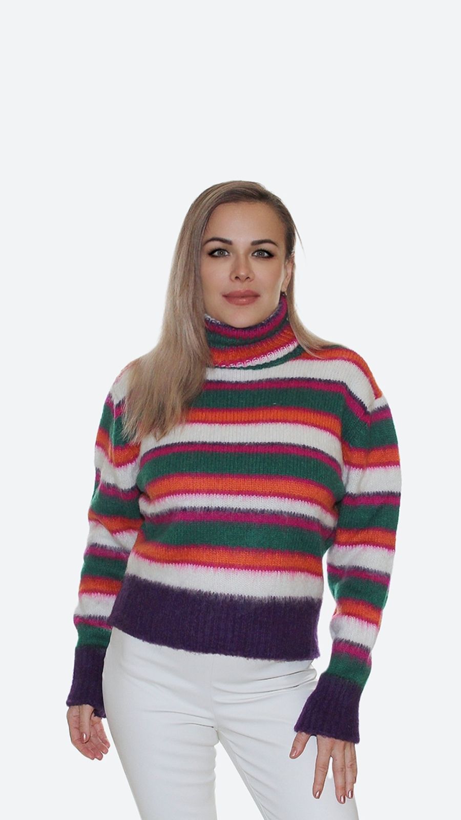 Женский полосатый свитер "Зимняя сказка"