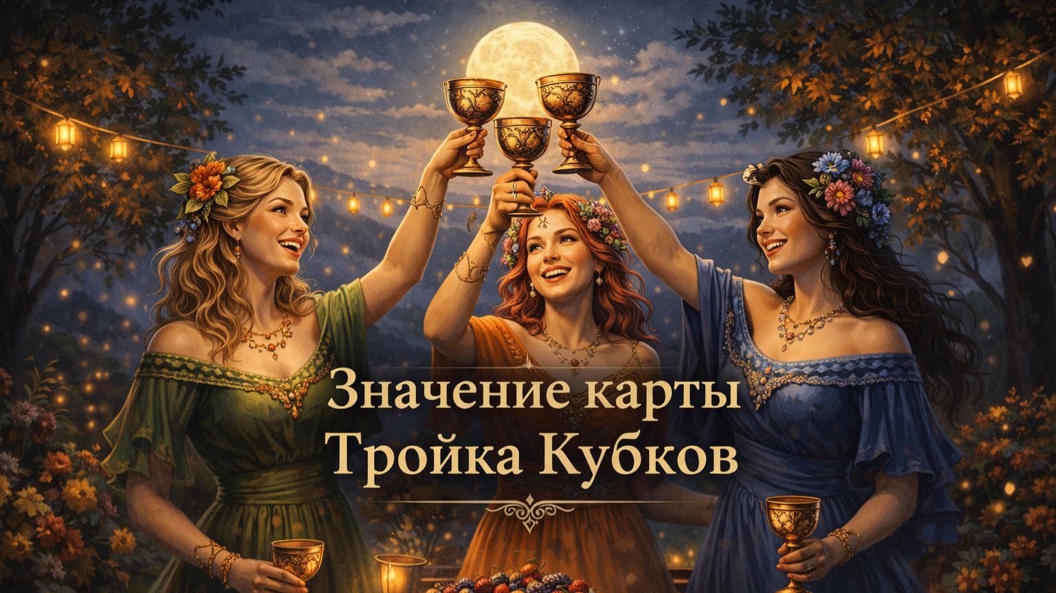 Значение карты таро  Тройка Кубков