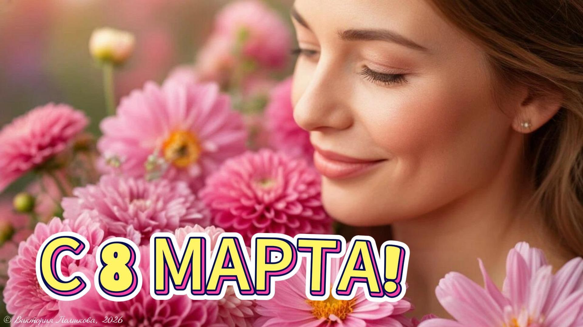 С 8 МАРТА! Красивая музыкальная открытка-поздравление