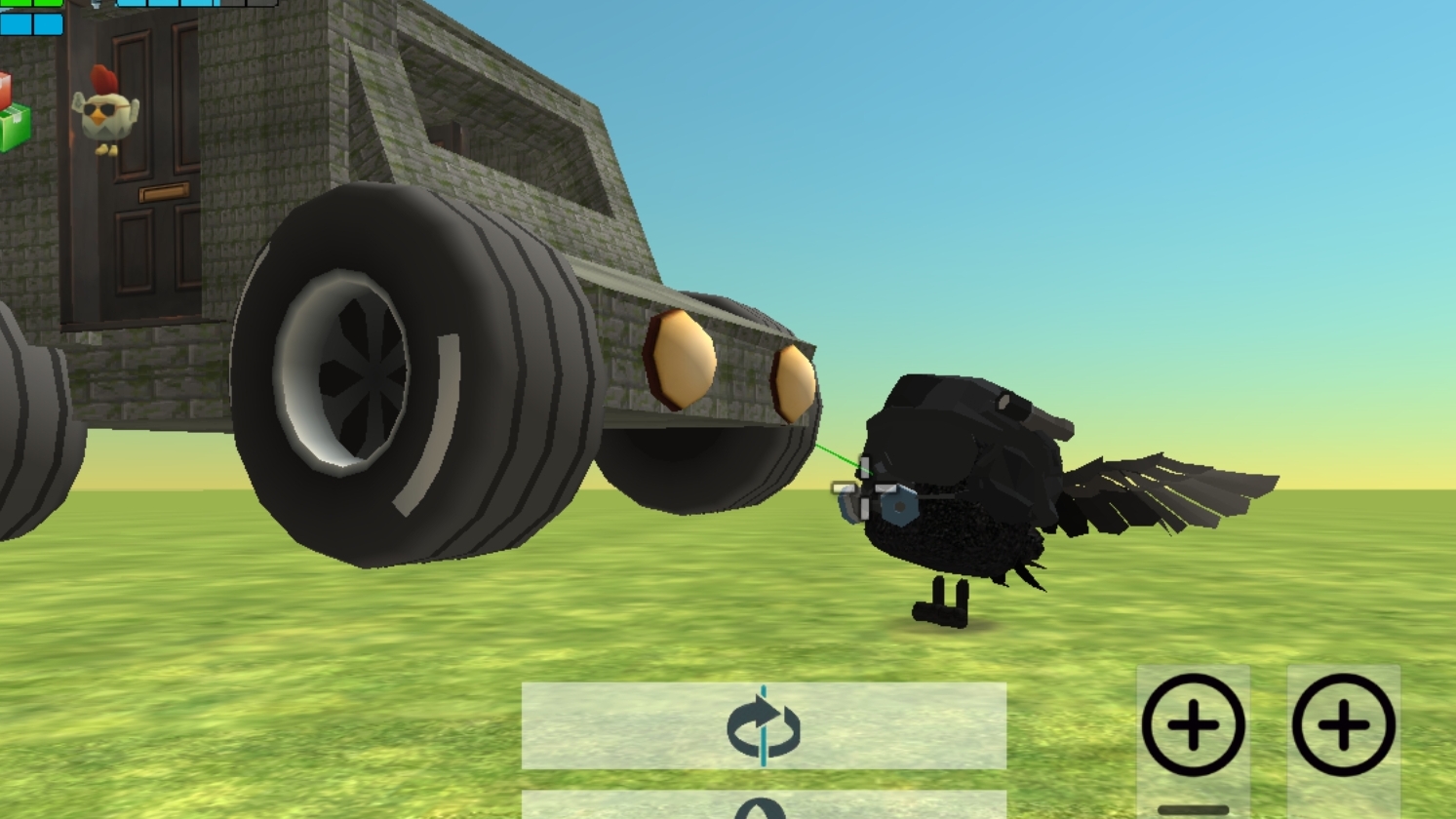 Как соединять блоки в чикен ган!