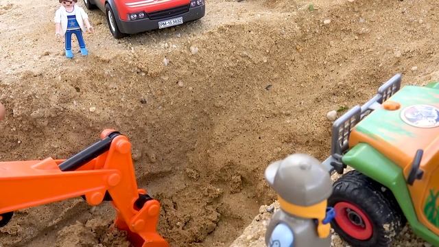 Построить игрушки мост - Экскаватор, самосвал, трактор, бульдозер