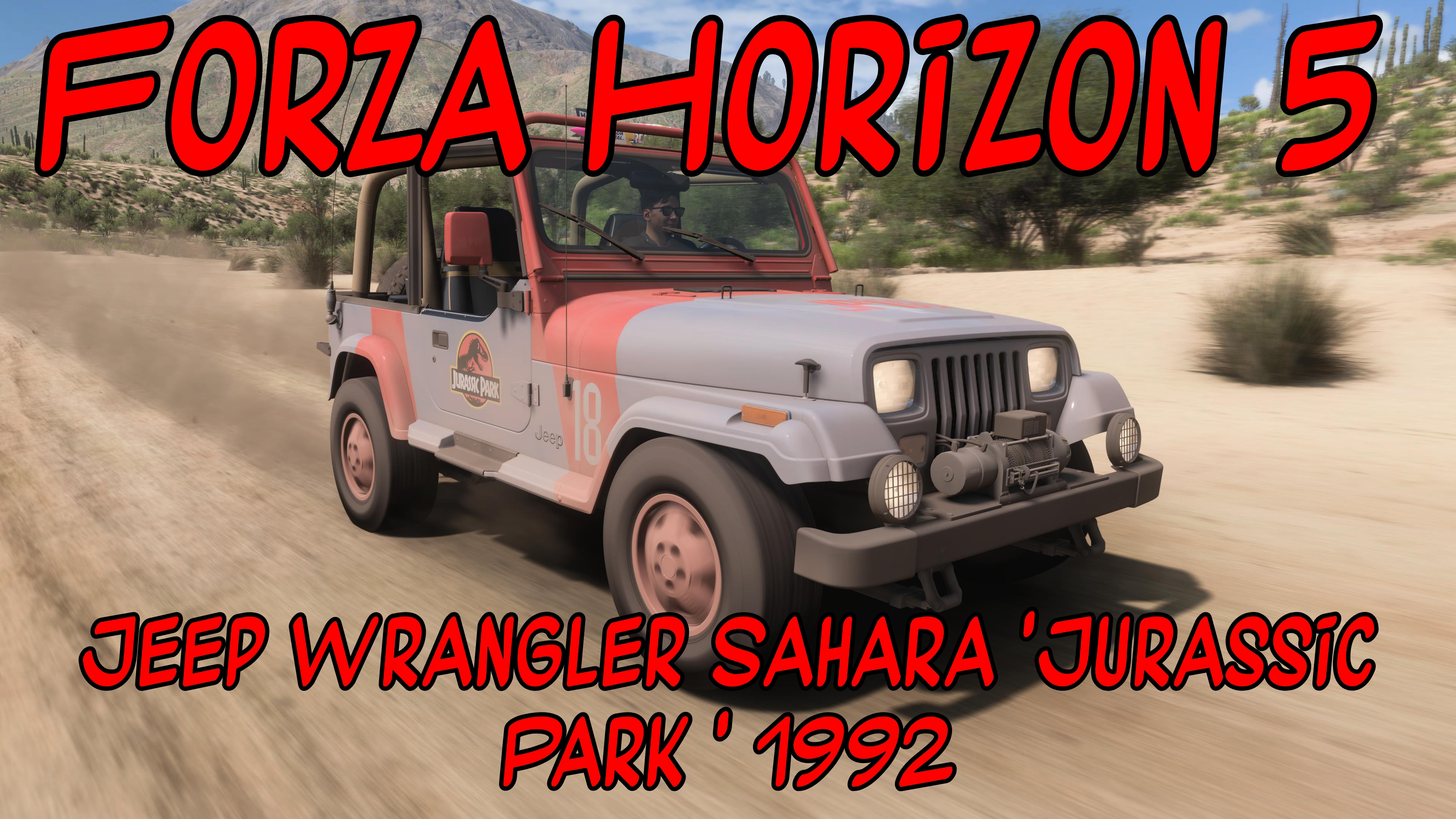 "Jeep Wrangler Sahara Jurassic Park 1992: Парк Юрского периода оживает в Forza Horizon 5!"
