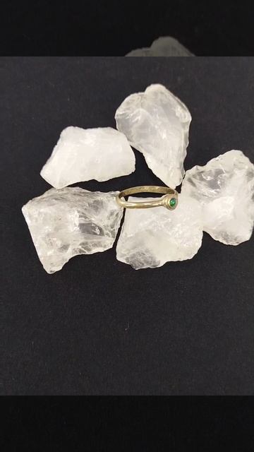 Кольцо Арториаса (латунь и зелёный синт. опал) (артДС-50-Л-оп_зел )