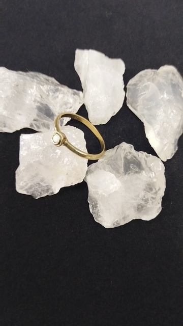 Кольцо Арториаса (латунь и белый синт. опал)  (арт. ДС-50-Л-оп_белый)