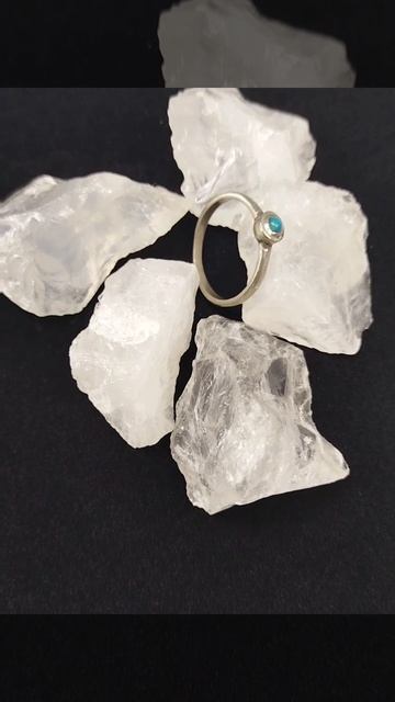 Кольцо Арториаса (нейзильбер и сине-зелёный синт. опал)  (арт.ДС-50-Н-оп_син-зел)