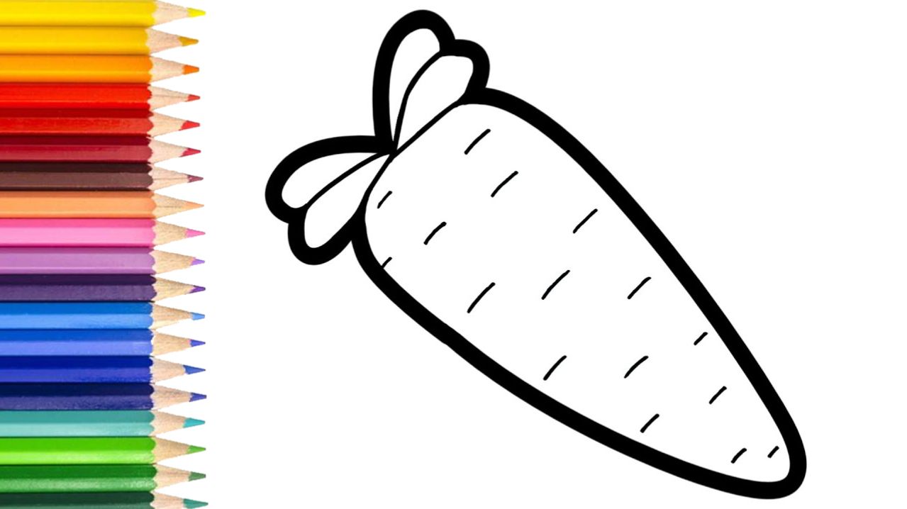 Мультик для детей-как нарисовать МОРКОВКУ/Рисунок МОРКОВКИ для детей