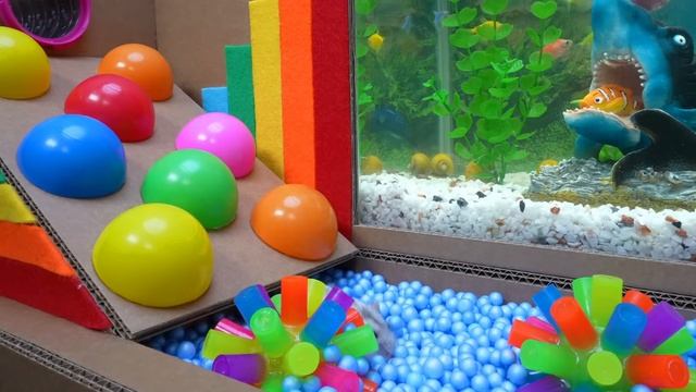 🐹Хомяк выбирается из лабиринта в бассейне с помощью Pop It 🐹🌈 для питомцев в реальной жизни