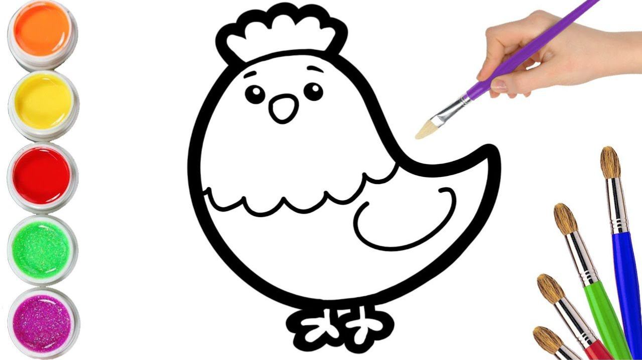 мультик для детей- Как нарисовать КУРОЧКУ для детей/Простой рисунок КУРОЧКИ для детей