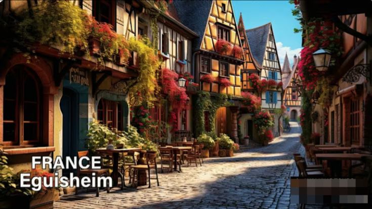 🚶 SmartTV 4К ➤ 🌺 Эгисхайм, Франция! Экскурсия по деревне Эльзас, летом! 🌺