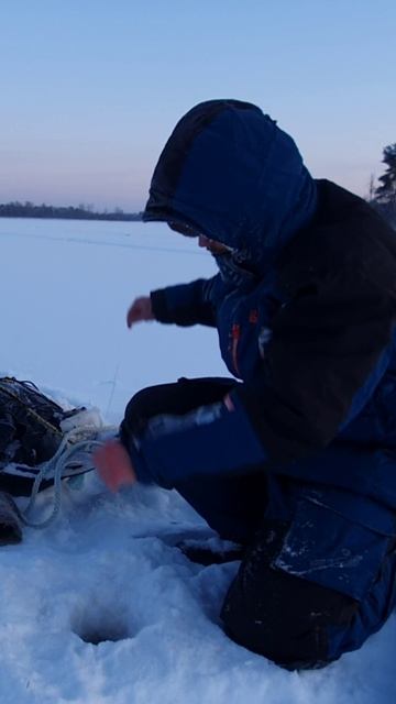 Рыбалка на жерлицы! Небольшая щучка на самоловку! Рыбалка в 2026 году! Ролик уже на канале!
