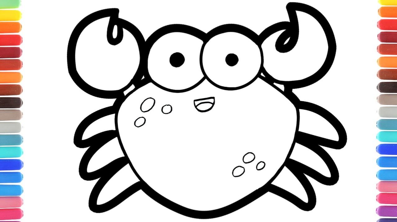 Мультик для детей- как нарисовать КРАБА/Простой рисунок КРАБА для детей