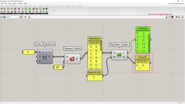 Grasshopper 101 Data Filtering #07 Item Index, Member Index, List Item
