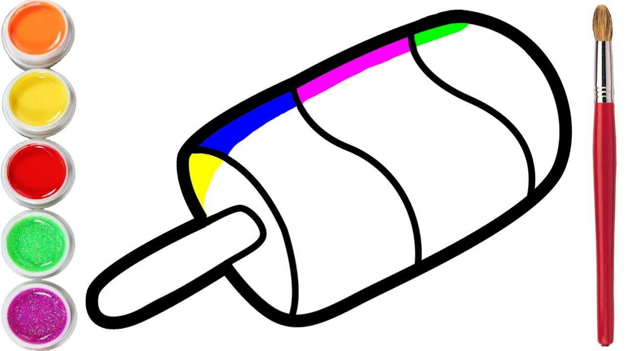 Мультик для детей-Как нарисовать МОРОЖЕНОЕ/Рисунок МОРОЖЕНОГО для детей