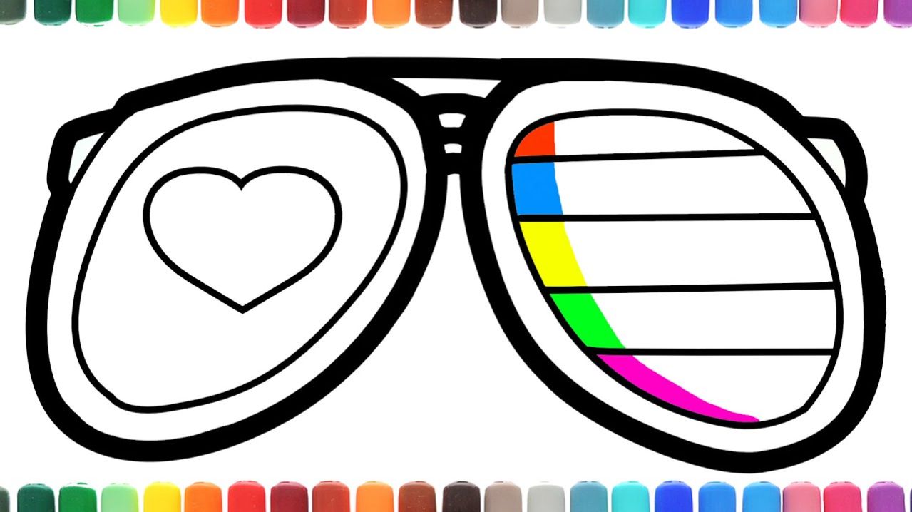 Мультик для детей-Как нарисовать СОЛНЕЧНЫЕ ОЧКИ👓для детей/Простой рисунок СОЛНЕЧНЫХ ОЧКОВ для детей