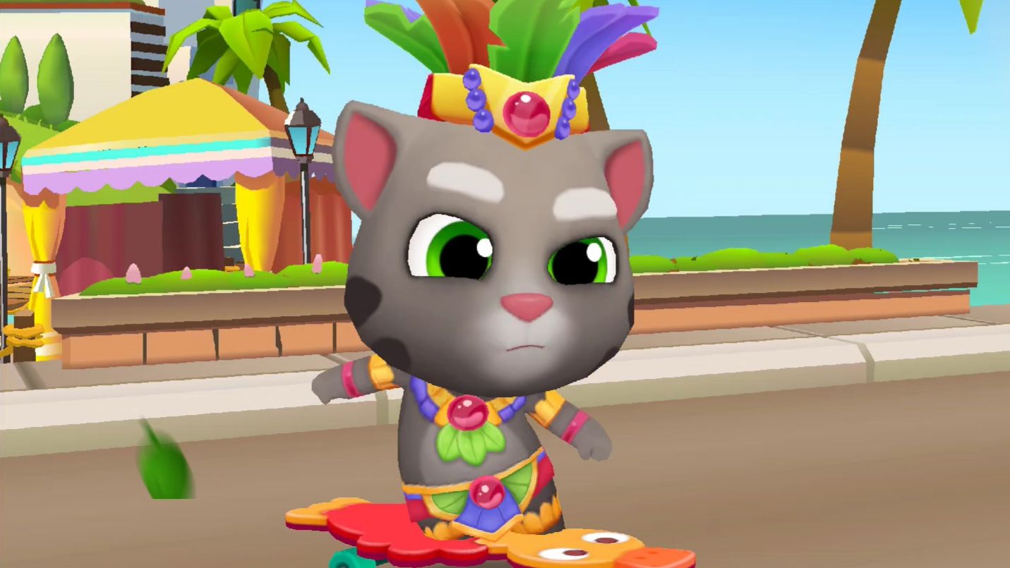 Мультфильмы для детей - Том из фиесты на скейте "Весёлая утка" Talking Tom Gold Run