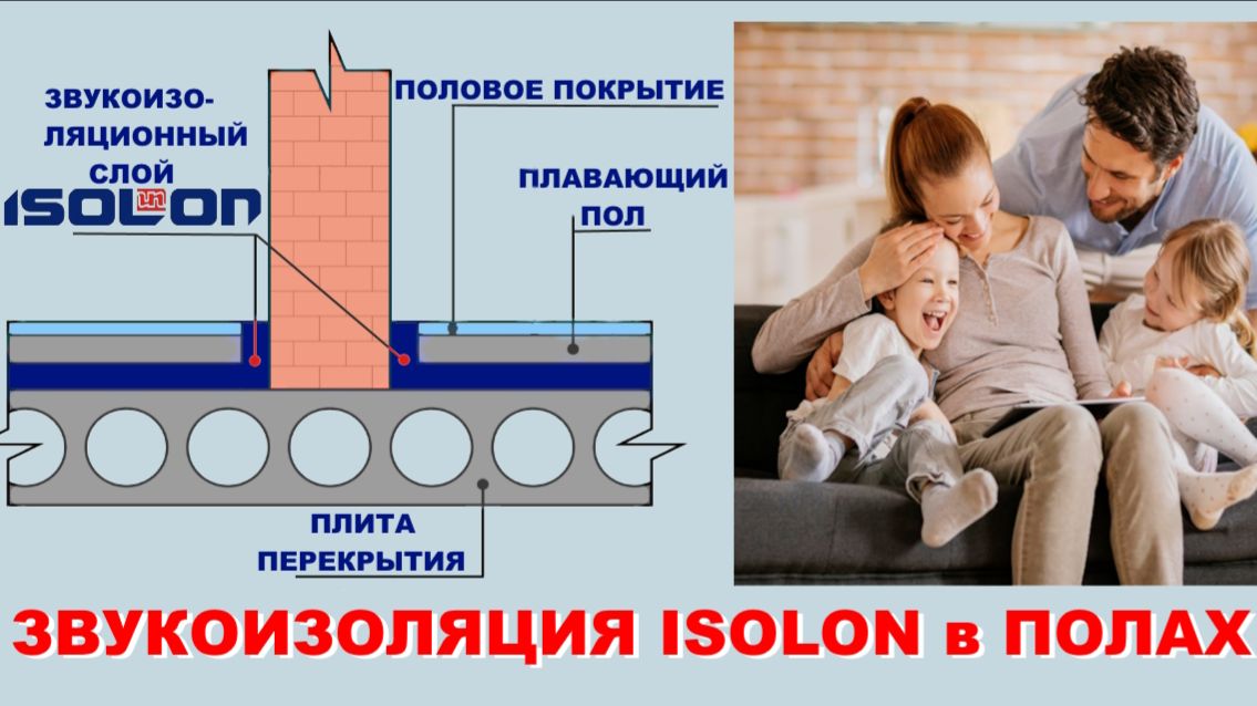 ШУМОИЗОЛЯЦИЯ ПОЛА В КВАРТИРЕ, правильная укладка упругой звукоизоляции Изолон в плавающих полах
