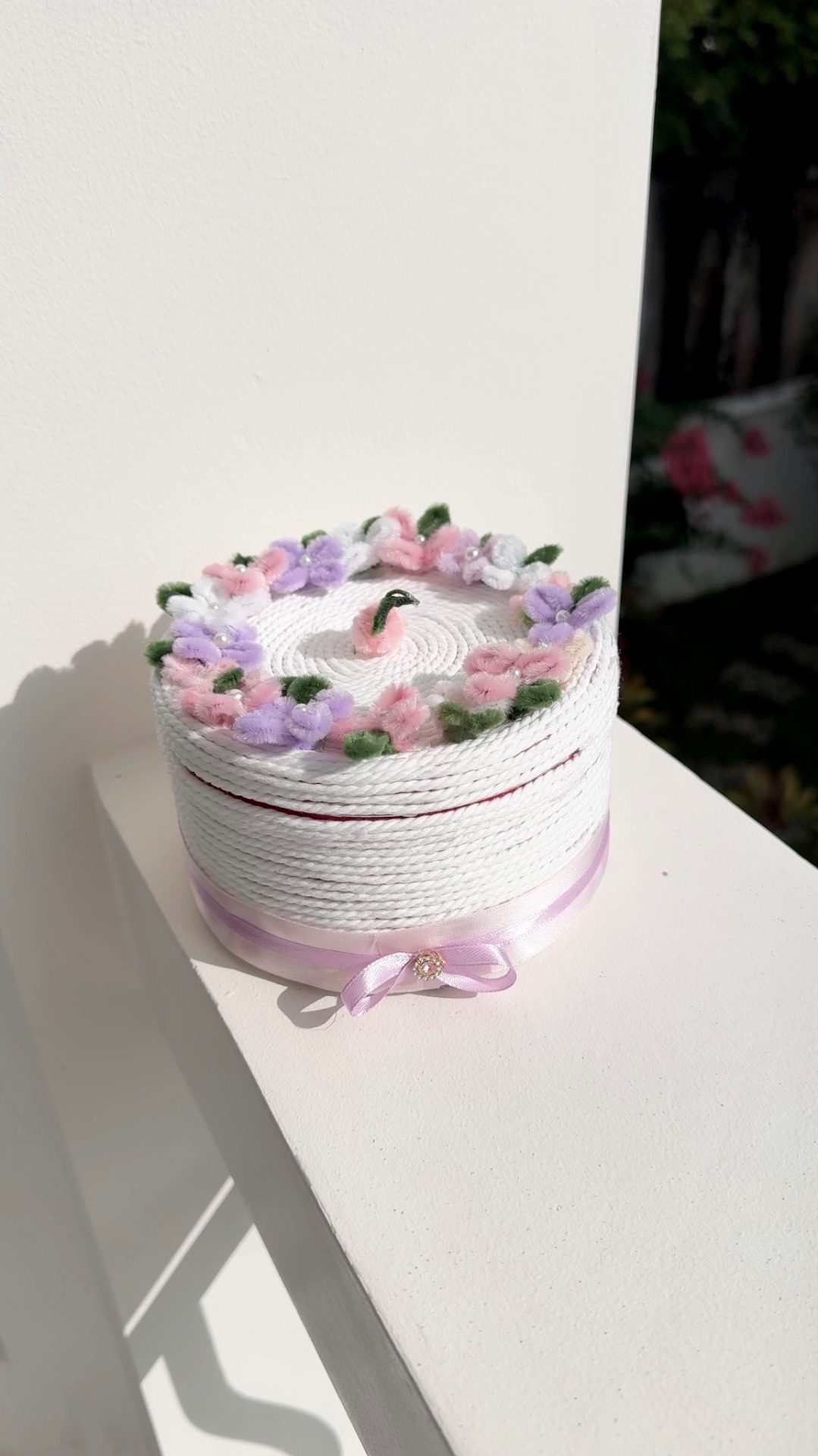 Шкатулка из коробки от печенья и веревки своими руками 💜🩷💞