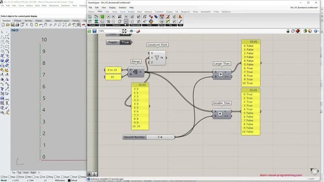 Grasshopper 101 Data Filtering  #01 Conditional Operators