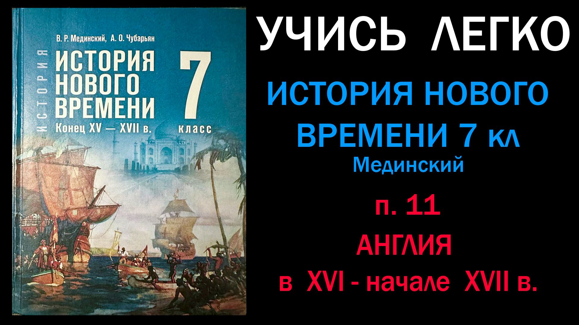 История Нового времени 7 класс Мединский. п. 11. Англия в  XVI - начале  XVII в. Слушать онлайн