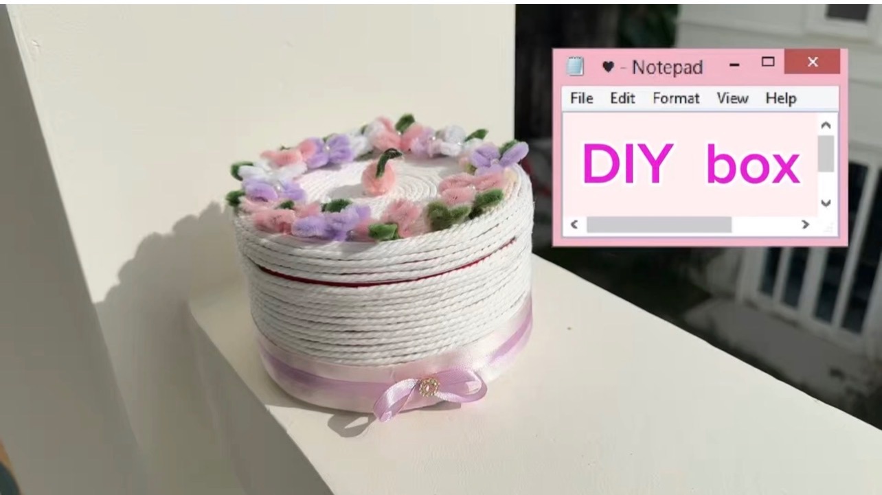 Своими руками милая шкатулка из коробки от печенья и веревки. 🌺🌺🌺