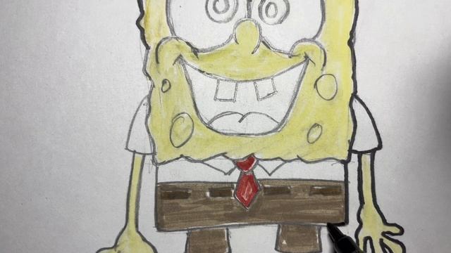 Как нарисовать губку Боба