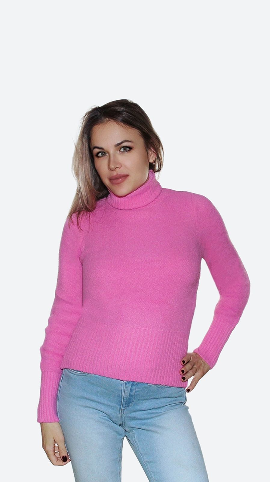 Розовая женская водолазка "Нежность"