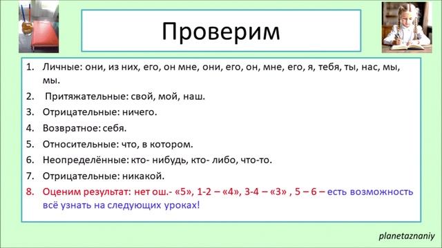 6 кл. Местоимение как часть речи. Личные местоимения.