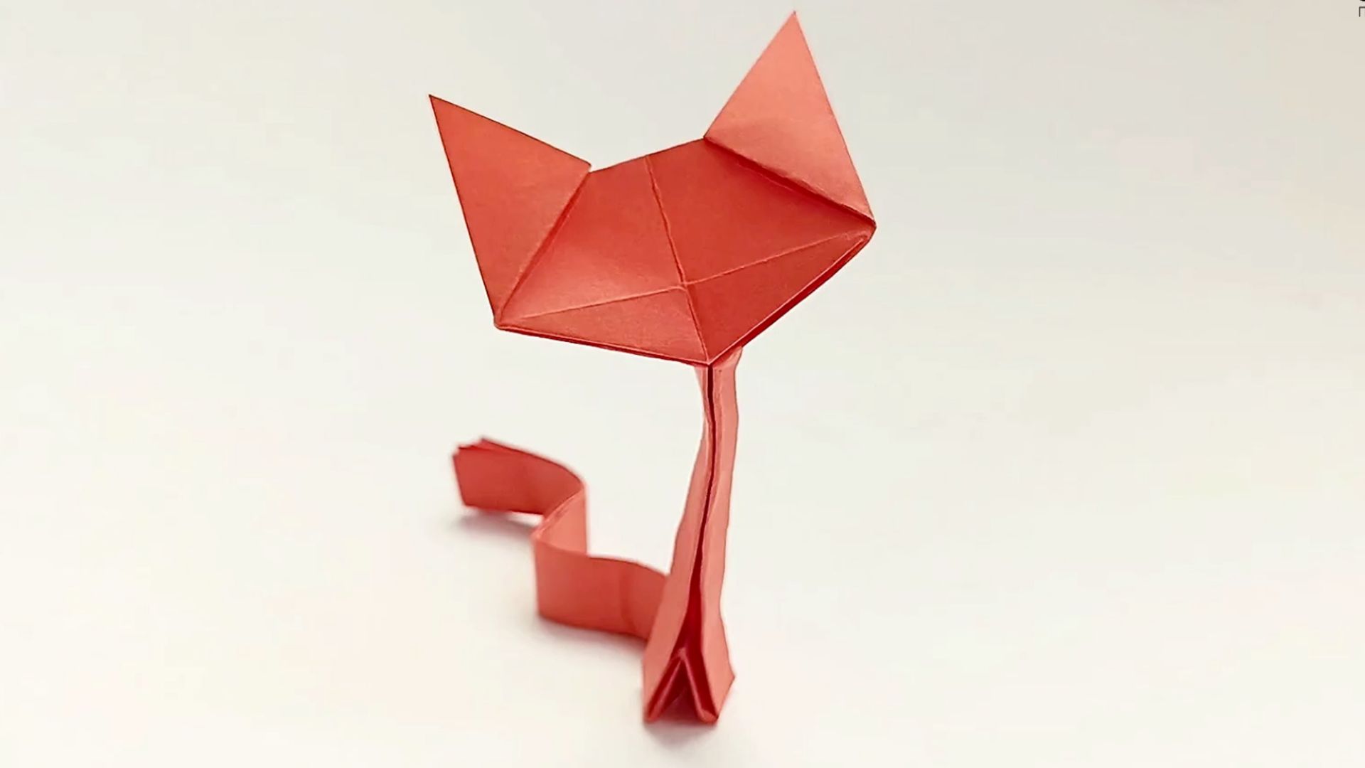 Как сделать очень милую кошку из бумаги