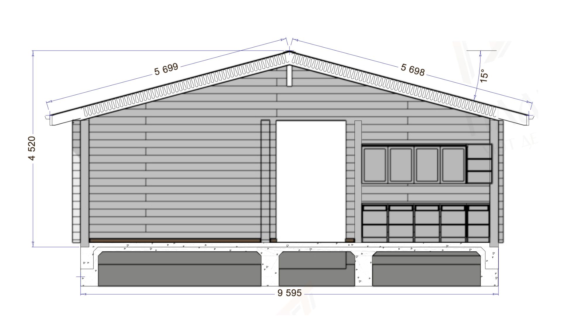 Кд095, Дом 9.3х10.7м, 109м2