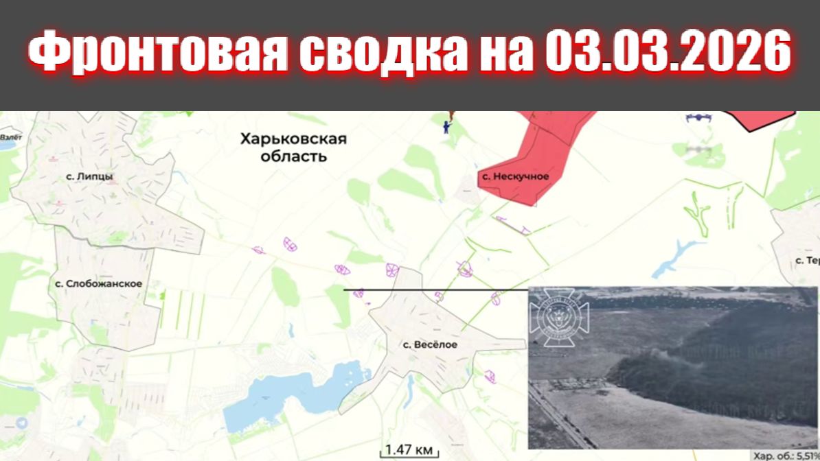 Сводка СВО сегодня, 3 марта 2026 года — Карта боевых действий на Украине сейчас