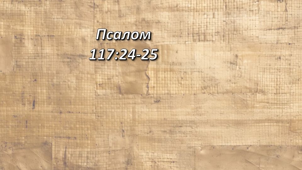 Стих дня. Псалом, 117;24-25.