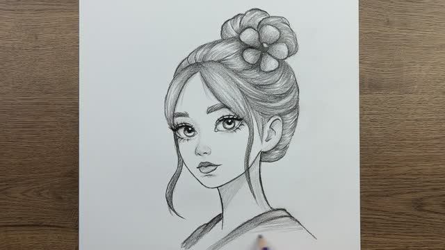 Как шаг за шагом нарисовать портрет красивой утонченной девушки карандашом