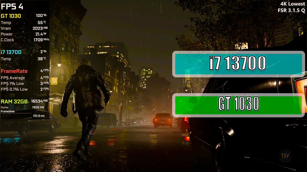 Resident Evil Requiem  GT 1030 2GB + i7 13700 5.2GHz - 720р-4к