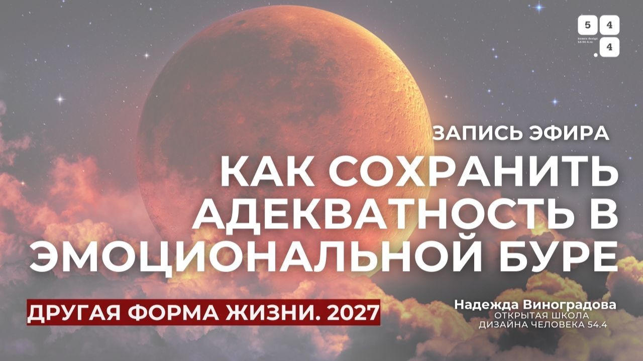 Как сохранить адекватность в эмоциональной буре и принимать собственные решения. Запись эфира