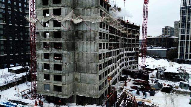 ЖК «Тринити» — съёмка с воздуха февраль 2026