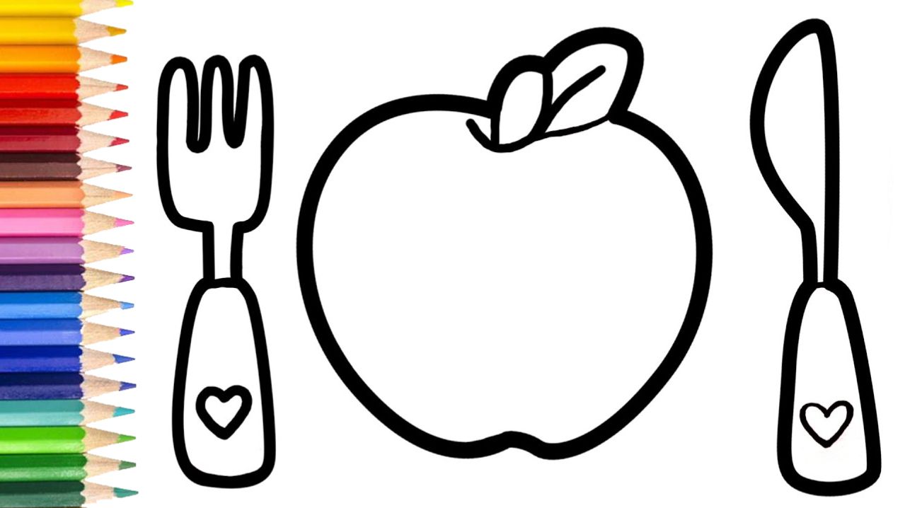 Мультик для детей-Как нарисовать ЯБЛОКО для детей/Простой рисунок ЯБЛОКА для детей