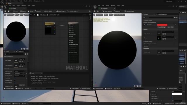 6. Interior light. Glass material setting