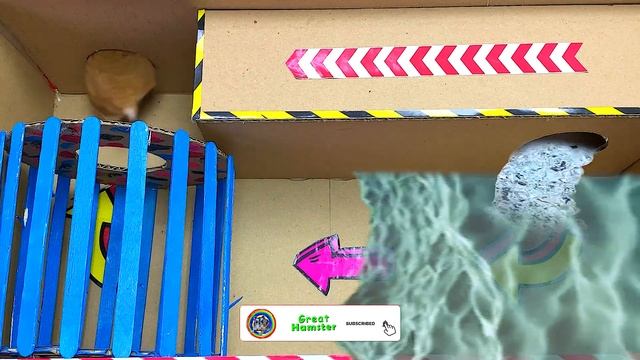 Красочный домик для хомяка своими руками из картона. Спасение во время урагана. . Часть 2