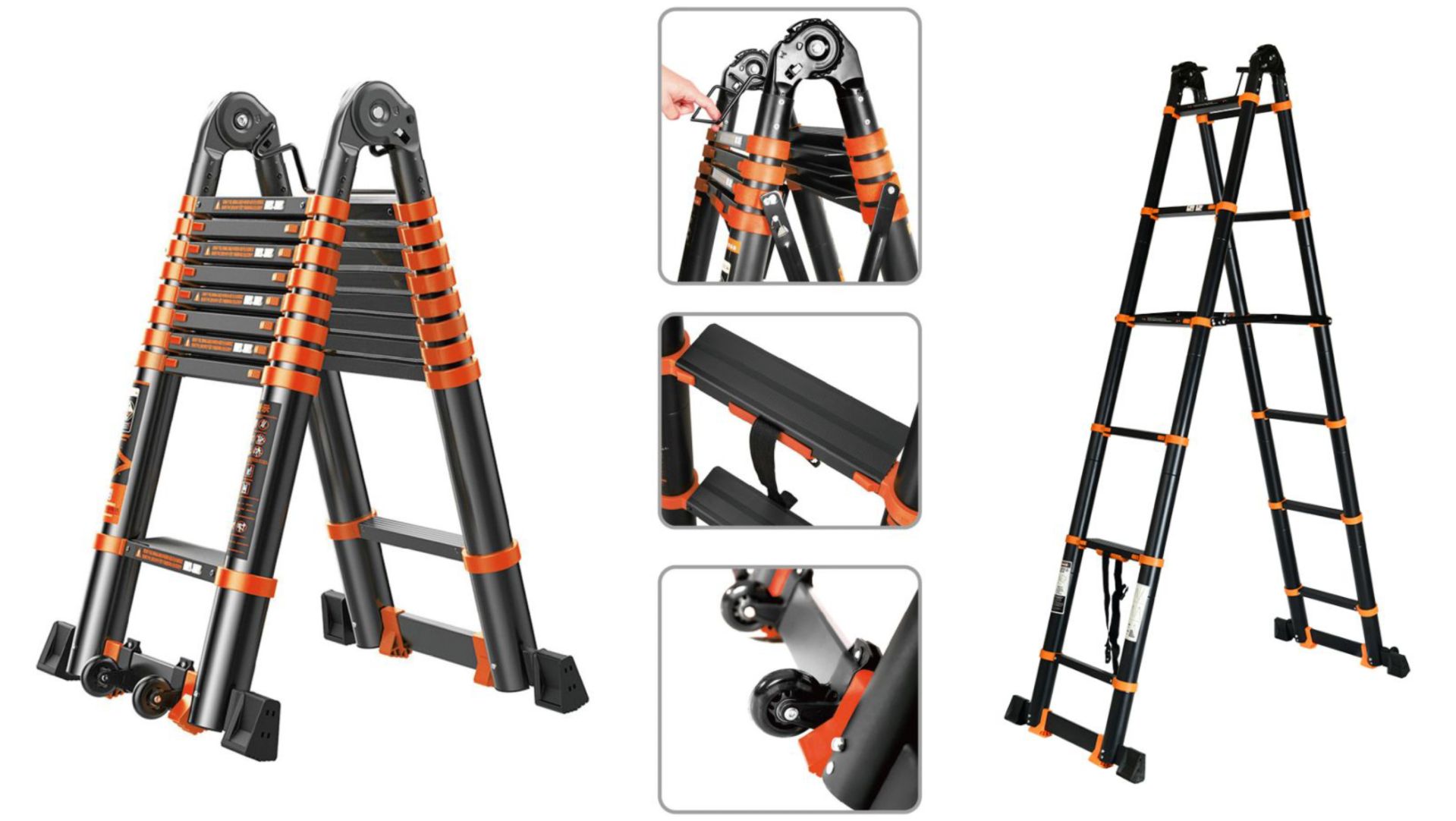 Телескопическая лестница Startul "Black line" 2-х секционных