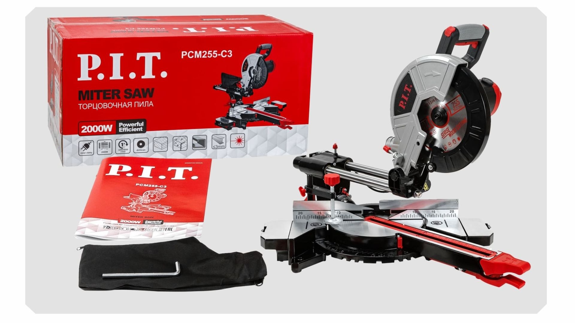 Торцовочная пила c протяжкой P. I. T. PCM 255-C3