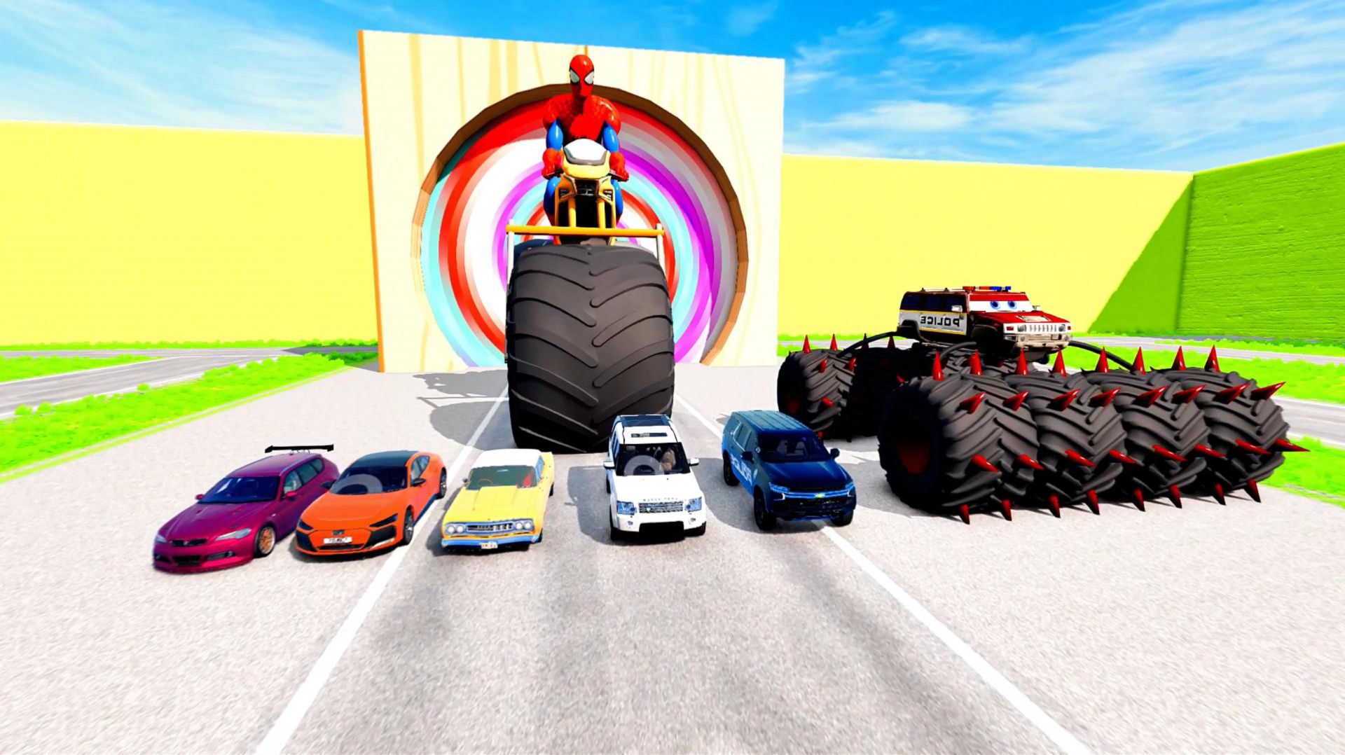 МУЛЬТИКИ ПРО МАШИНКИ МАШИНКИ ЧЕЛОВЕК ПАУК 4К