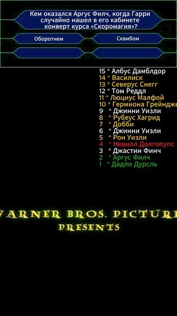 Кто ты в "Гарри Поттер и тайная комната" вопрос № 4