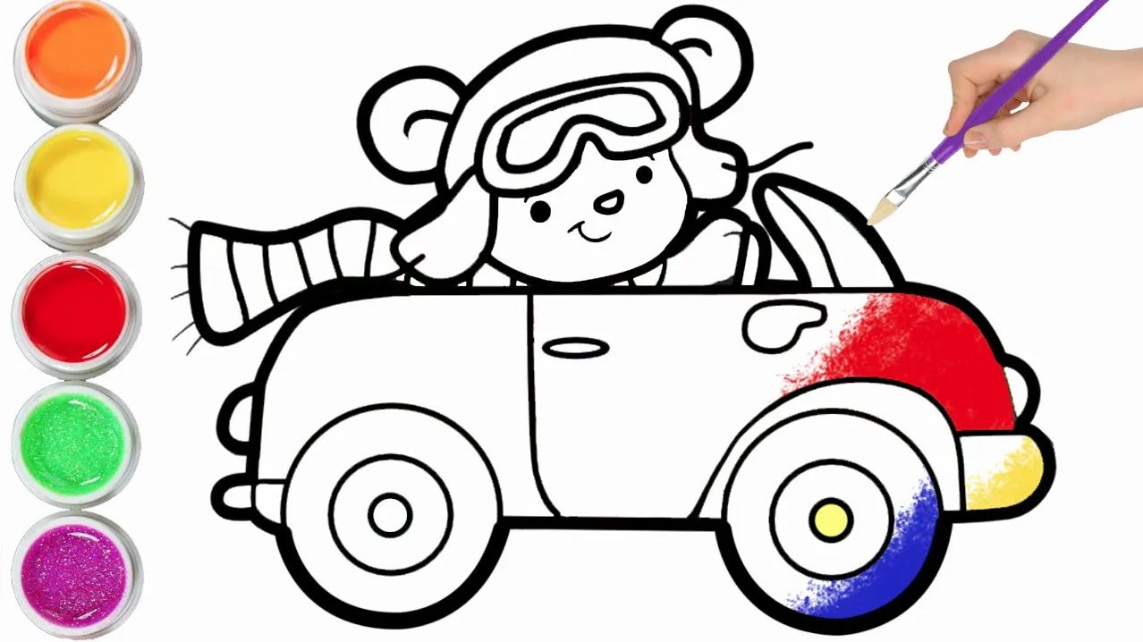 Мультик для детей-Рисование МАШИНЫ для детей/Как  просто нарисовать АВТОМОБИЛЬ