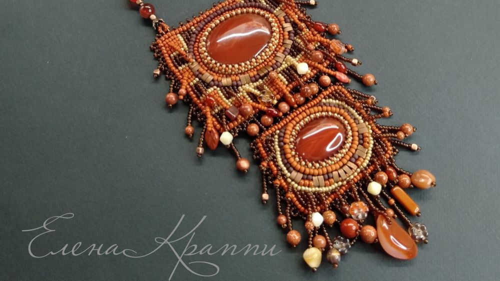 Бохо кулон из агата.