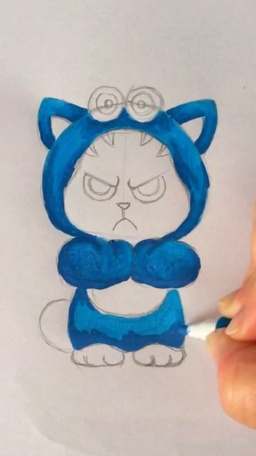 Забавный рисунок | Сердитый кот