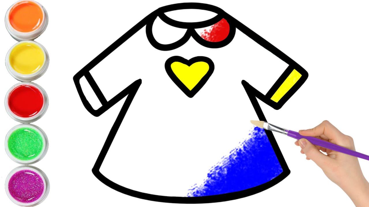 Мультик для детей-Рисование ПЛАТЬЯ для девочки/Как нарисовать ПЛАТЬЕ для детей