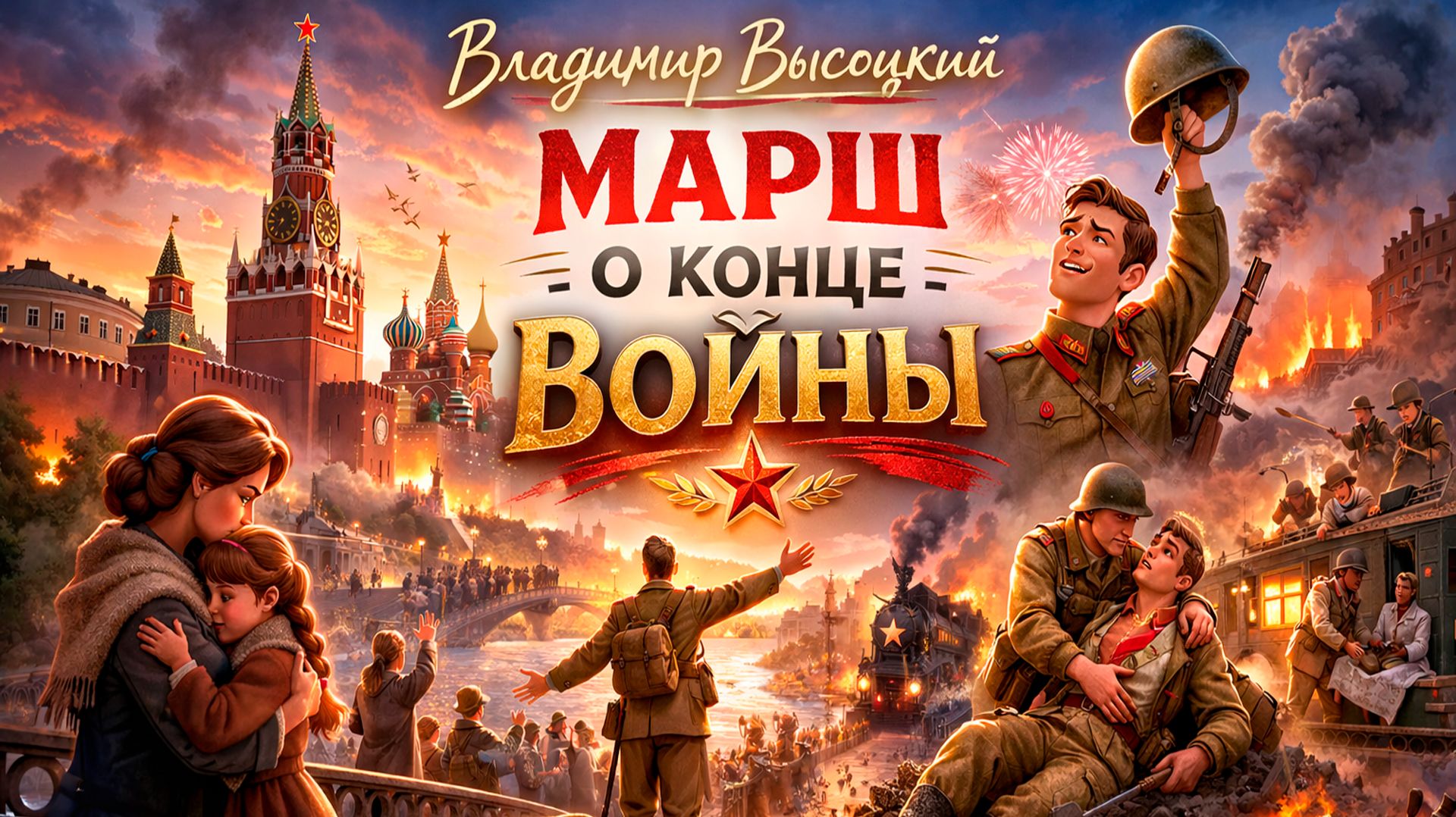 "МАРШ О КОНЦЕ ВОЙНЫ" — В.С.Высоцкий | 3D Анимация. ПОСЛЕДНИЕ ДНИ ВОЙНЫ